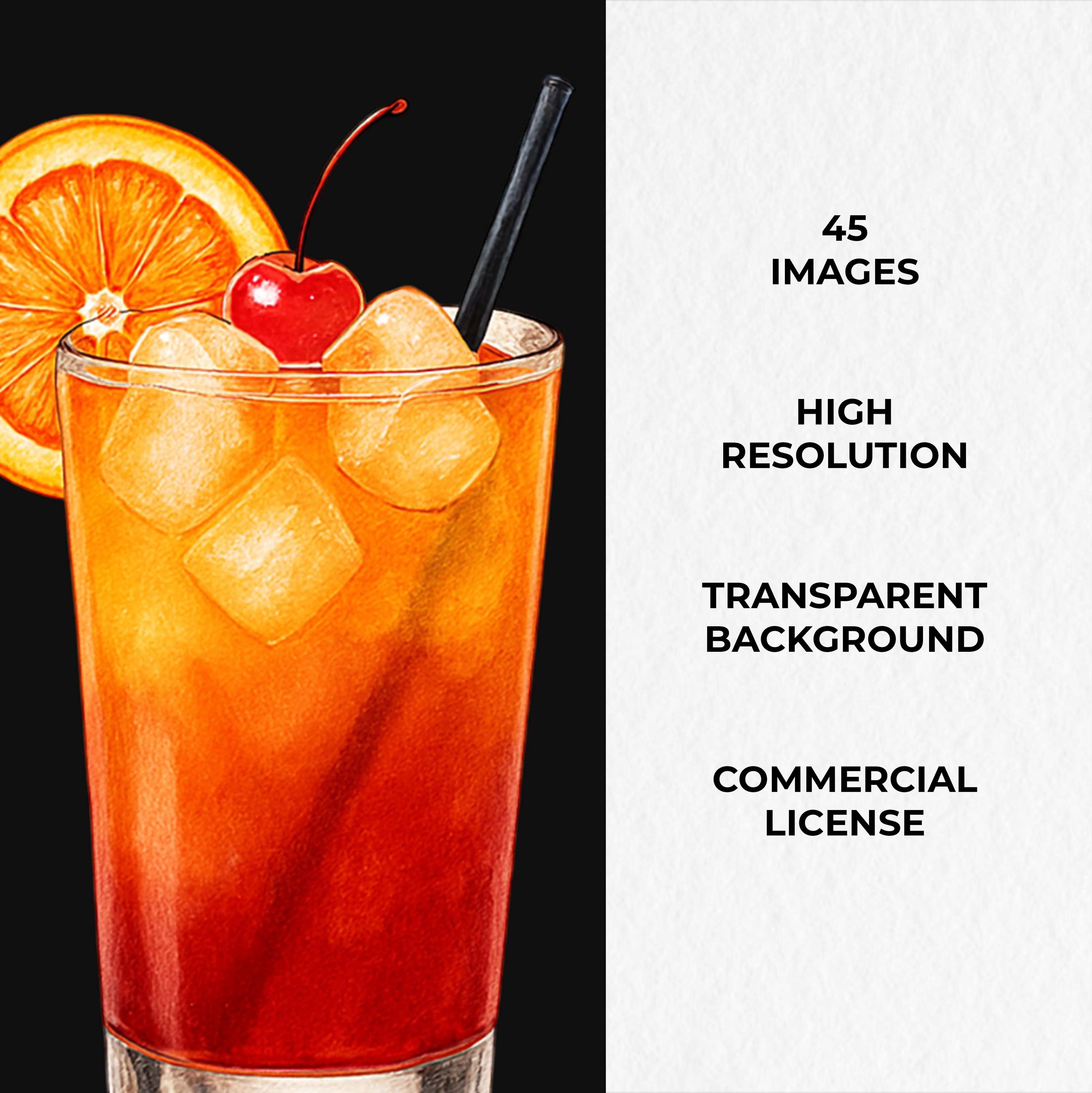 Watercolor Cocktail Clipart Bundle, Bar Menu, Champagne Clipart ...