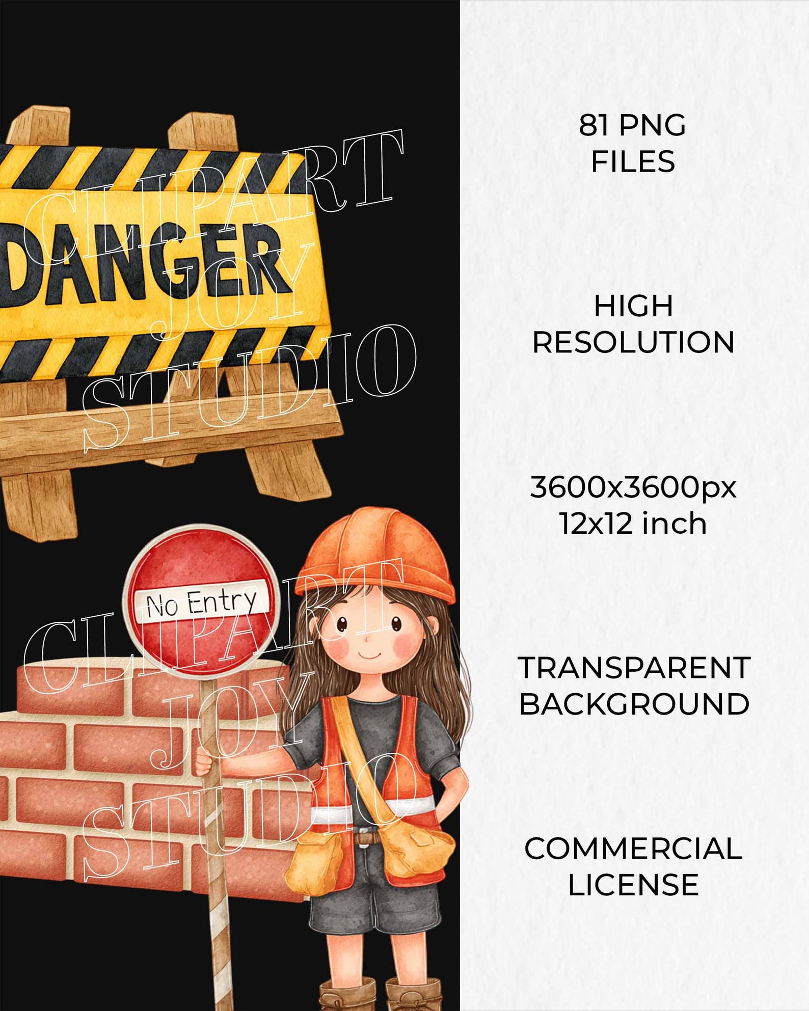 Watercolor Construction Clipart Bundle, Construction Vehicles Clipart ...