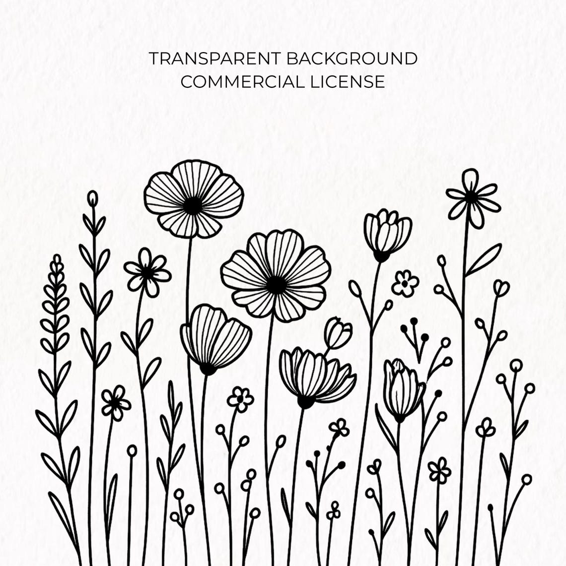 Doodle Wildflowers Clipart Bundle | Hand Drawn Botanical Flowers ...