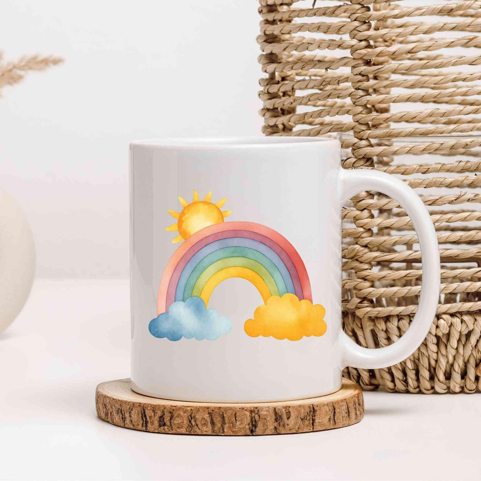 Sun and Rainbow Clipart, Nursery Rainbow, Printable Watercolor Clipart ...