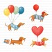 Cute Dogs Clipart Birthday Party Watercolor Cartoon Puppy Breeds Bundle ...