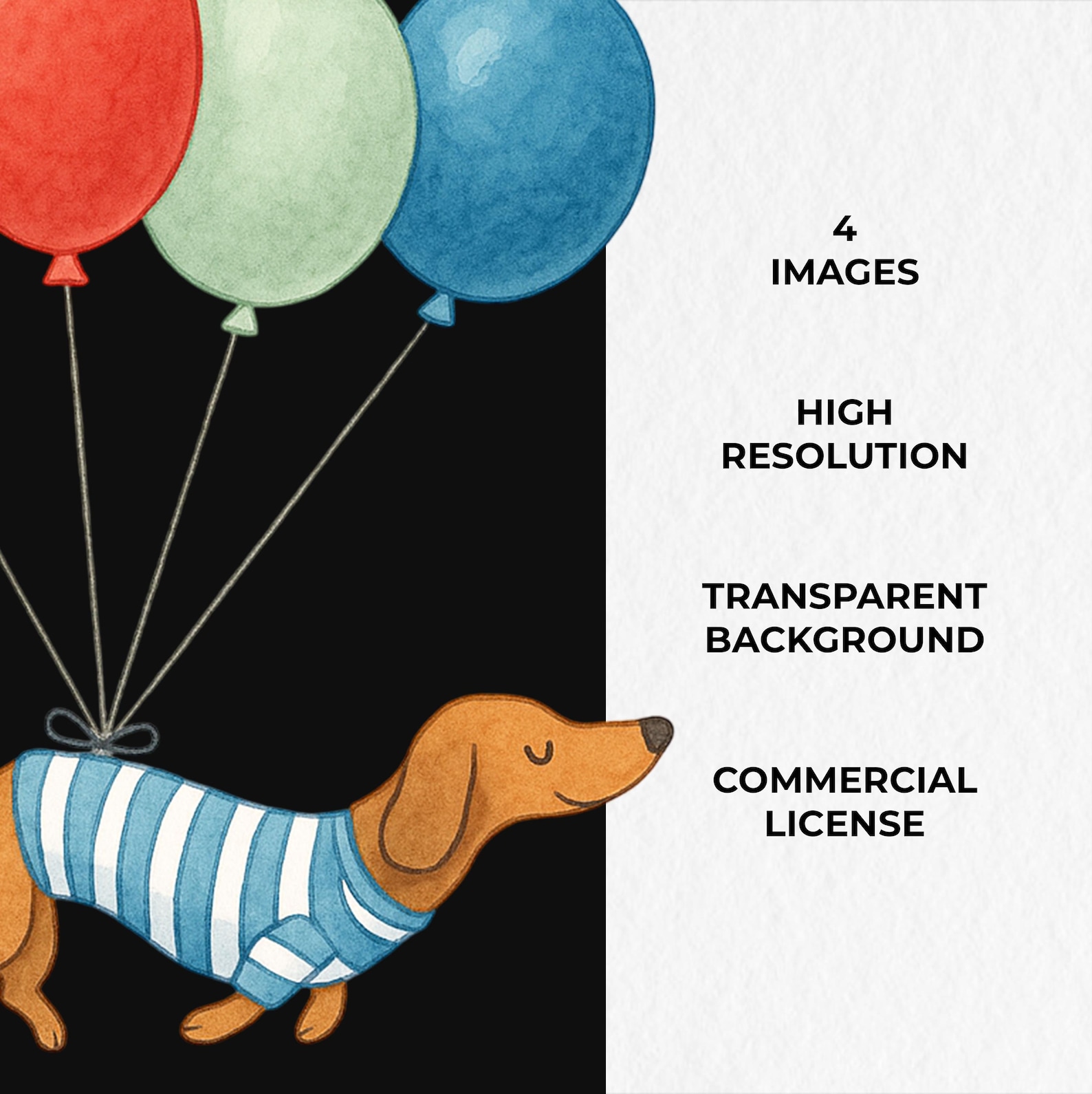 Cute Dogs Clipart Birthday Party Watercolor Cartoon Puppy Breeds Bundle ...