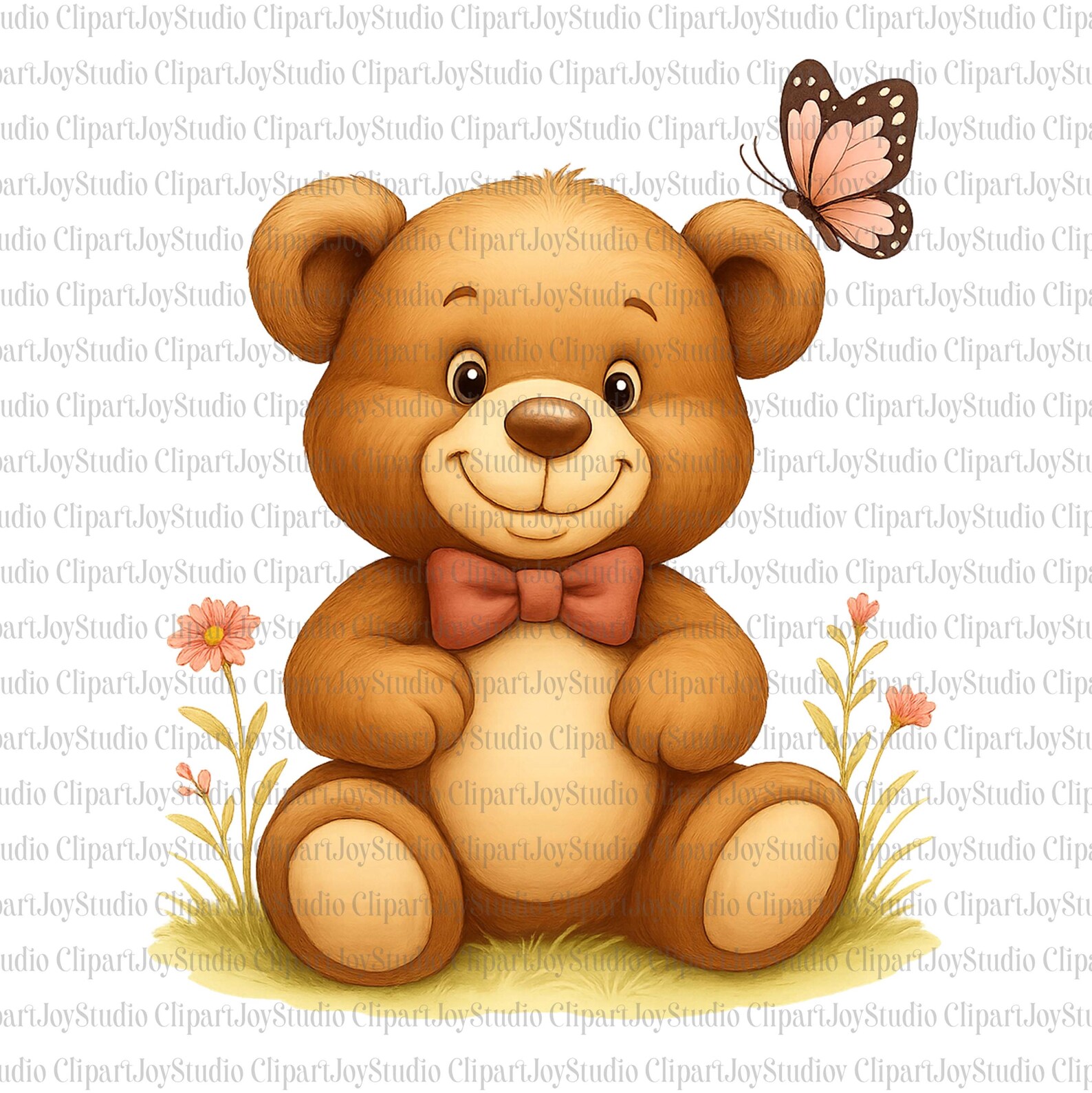 Nursery Teddy Bear Clipart, Nursery Teddy, Printable Watercolor Clipart ...