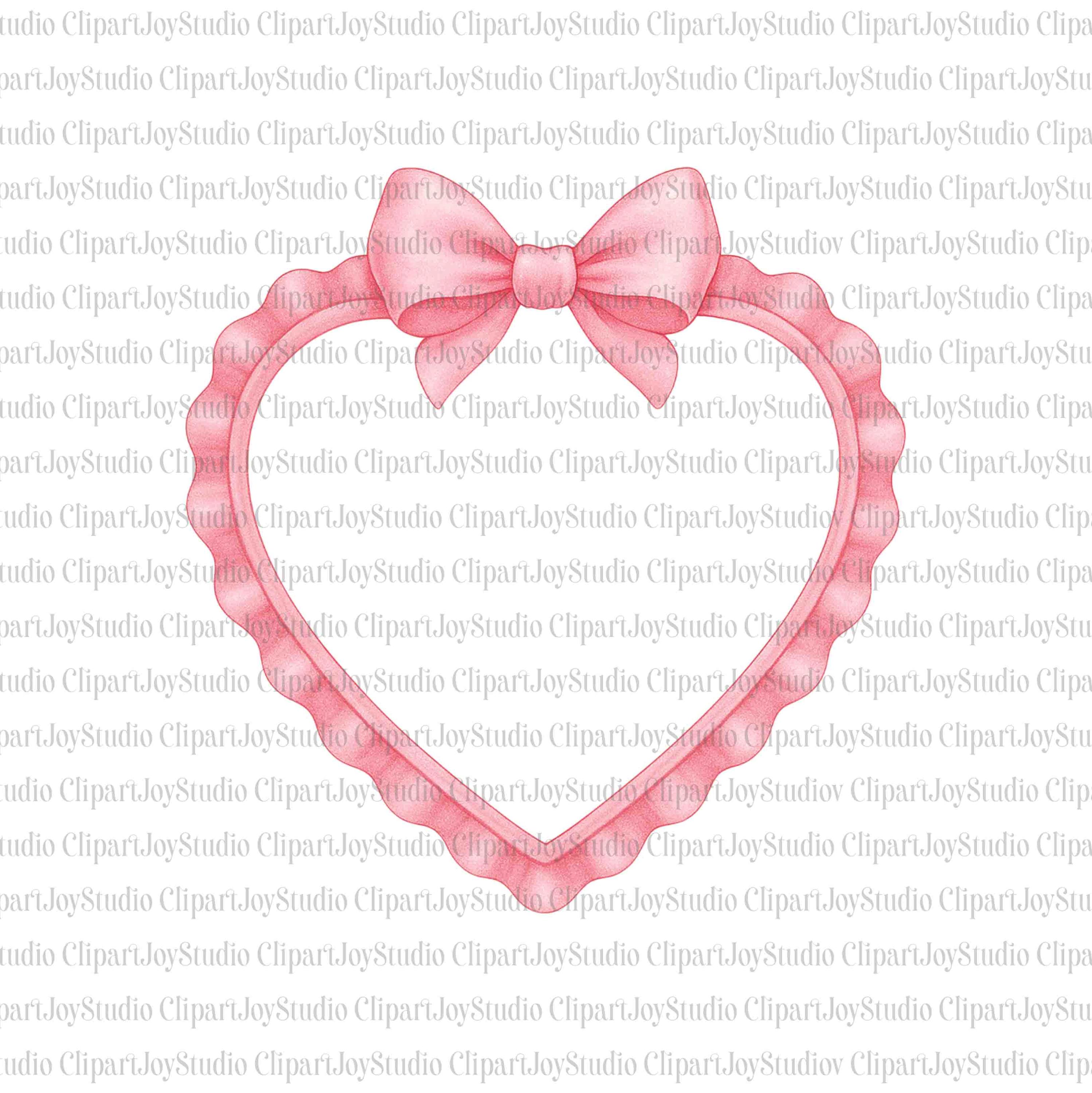 Watercolor Pink Coquette Ribbons Clipart, Ribbon Frames, Pink Bow ...