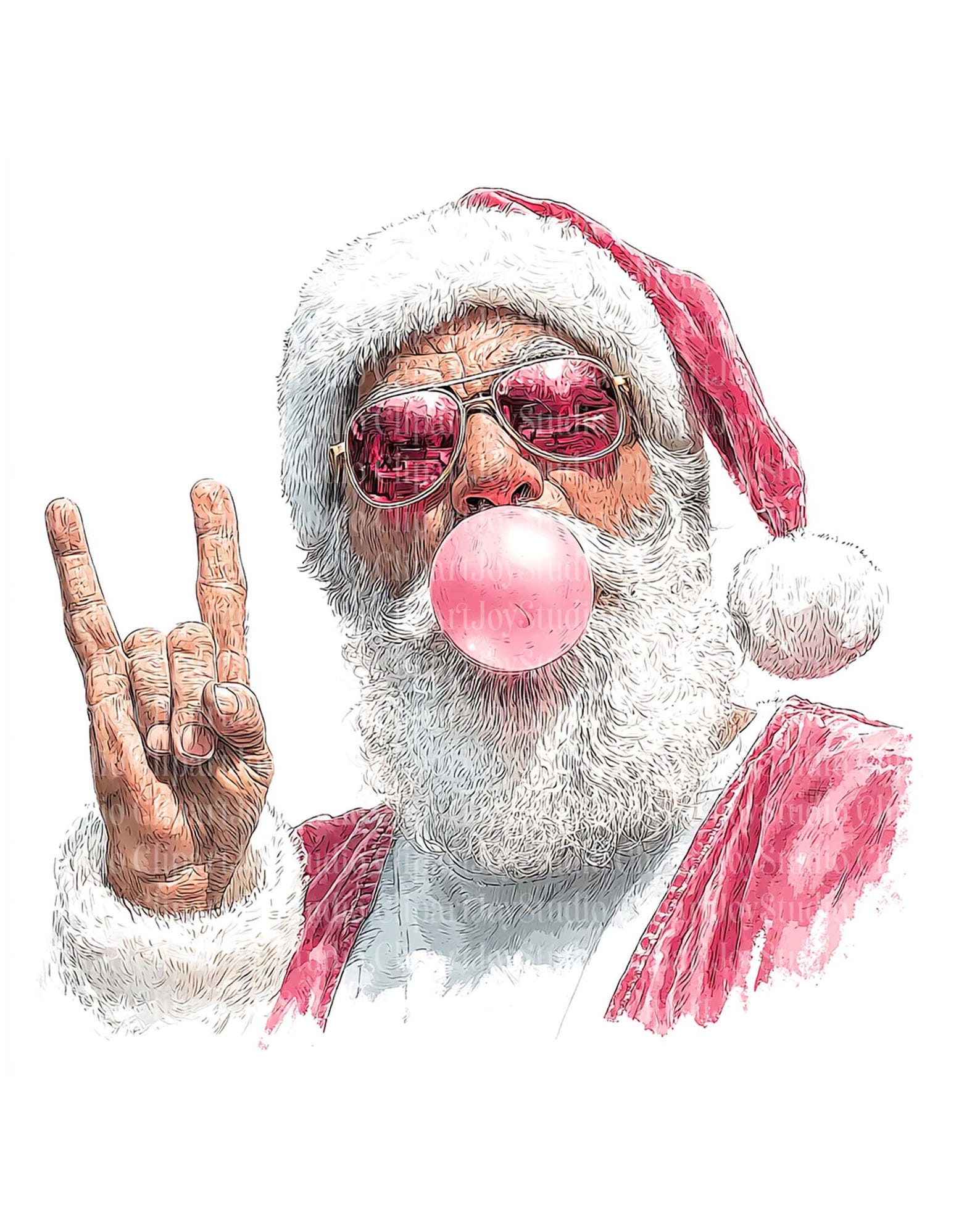 Pink Santa Clipart Bundle | Printable JPG Images (digital Download ...