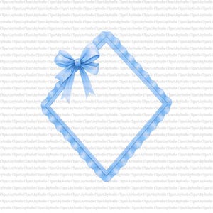 Watercolor Blue Coquette Ribbons Clipart, Ribbon Frames, Blue Bow ...