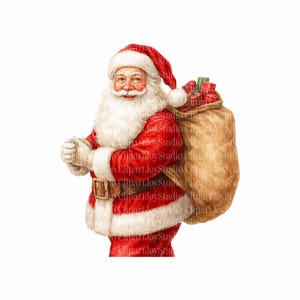 Santa Clipart Bundle, Printable Graphics, Xmas Clip Art, PNG Images ...