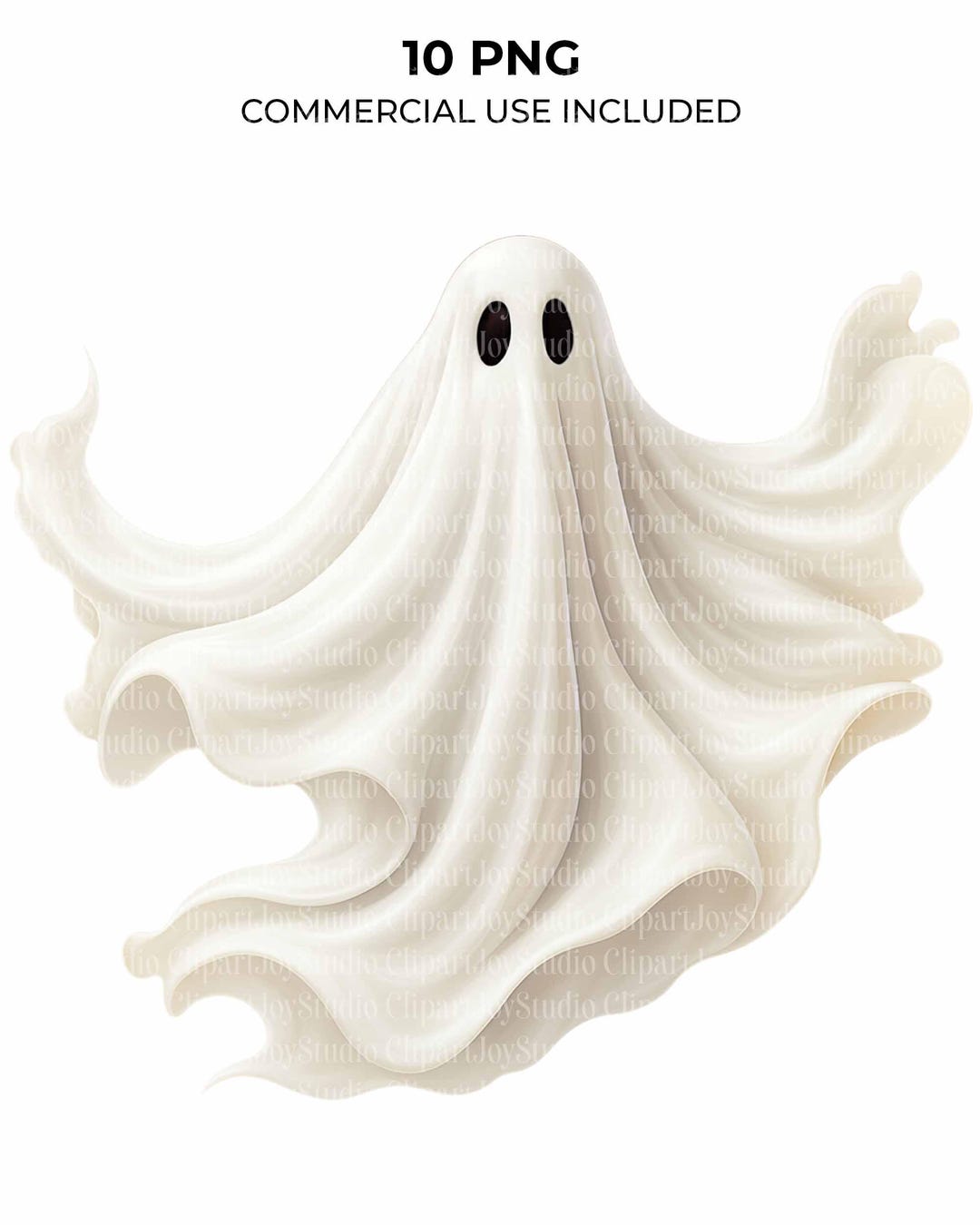 10 Ghost Clipart Bundle, Halloween Ghost PNG, Printable Junk Journals ...