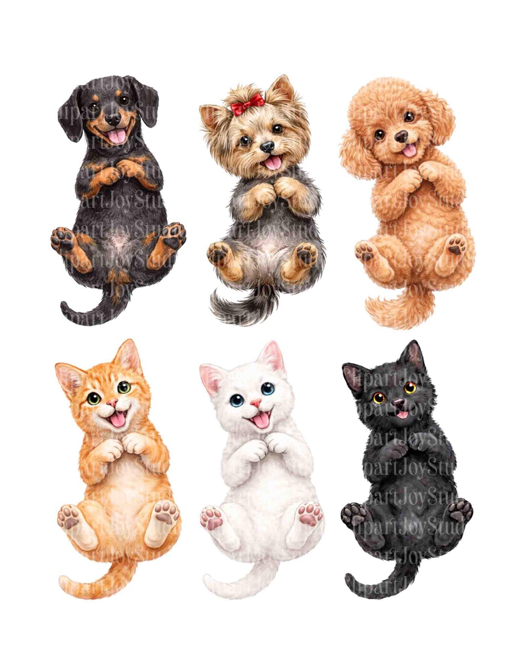 Pets Clipart Bundle | Dogs and Cats | Printable Watercolor PNG Images ...