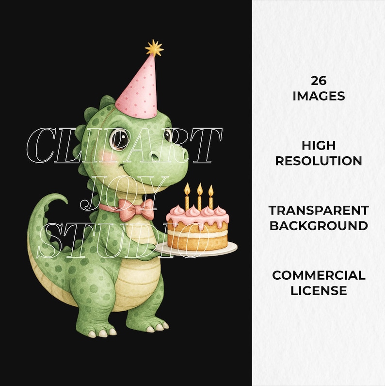 Dinosaur Birthday Party Clipart, Dinosaur First Birthday, Kids 1st Bday ...