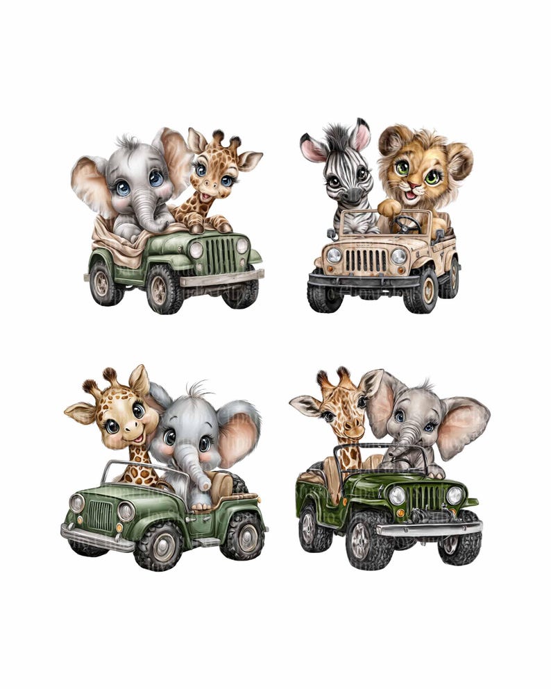 Safari Animals Clipart Bundle, Jungle Animals PNG, Printable Junk ...