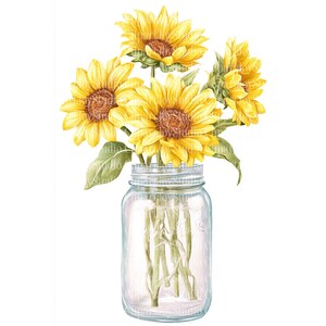 Sunflowers Bouquet Clipart Bundle, Yellow Flowers JPG, Printable Images ...