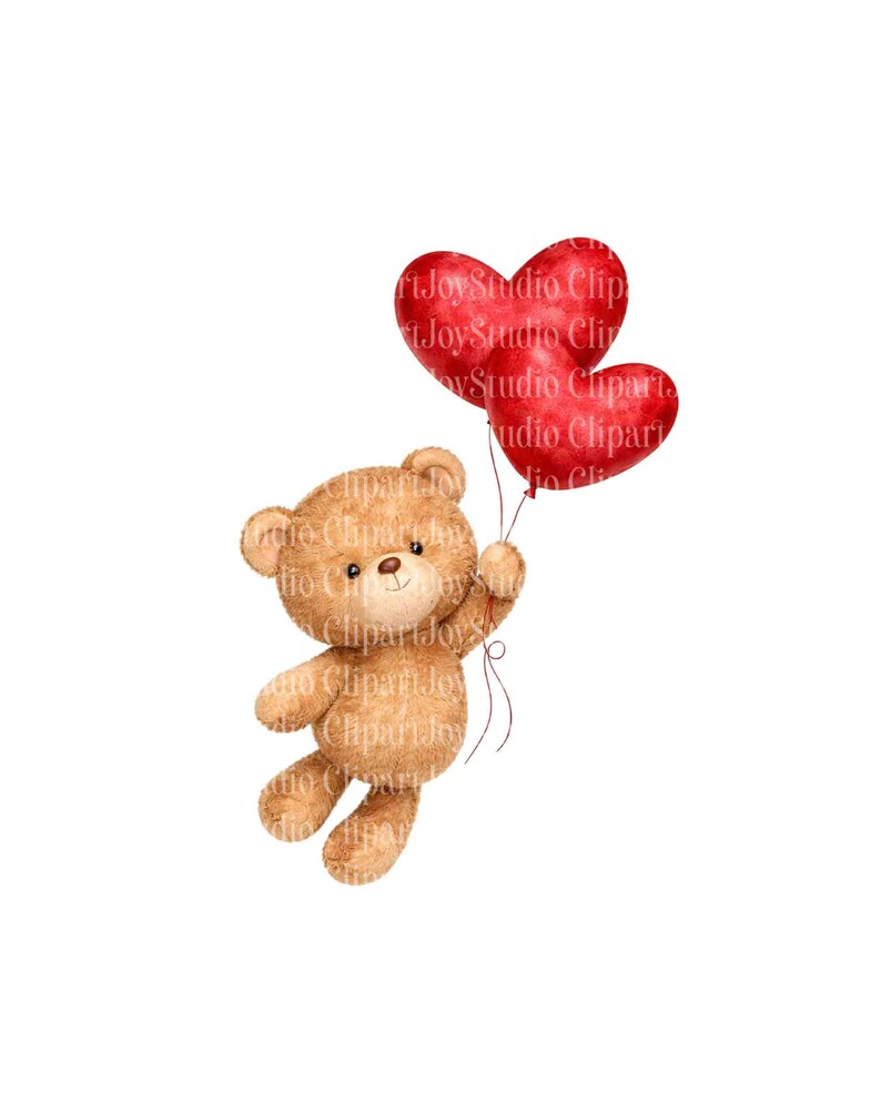 Valentine Teddy Bear Clipart Bundle | Nursery Graphics | Printable ...