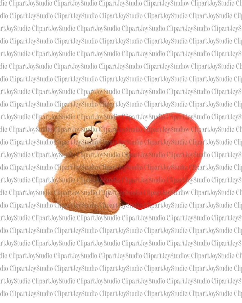 Valentine Teddy Bear Clipart Bundle | Love Graphics | Printable ...