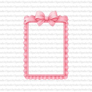 Watercolor Pink Coquette Ribbons Clipart, Ribbon Frames, Pink Bow ...