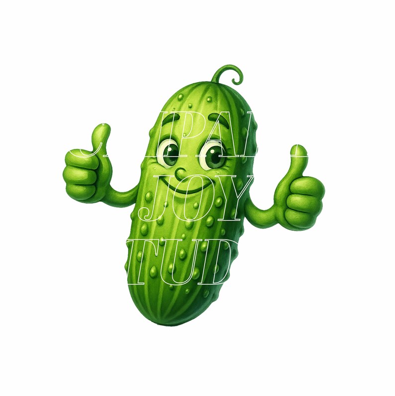Funny Pickle Clipart PNG Bundle, Cucumber Character, Pickle ...