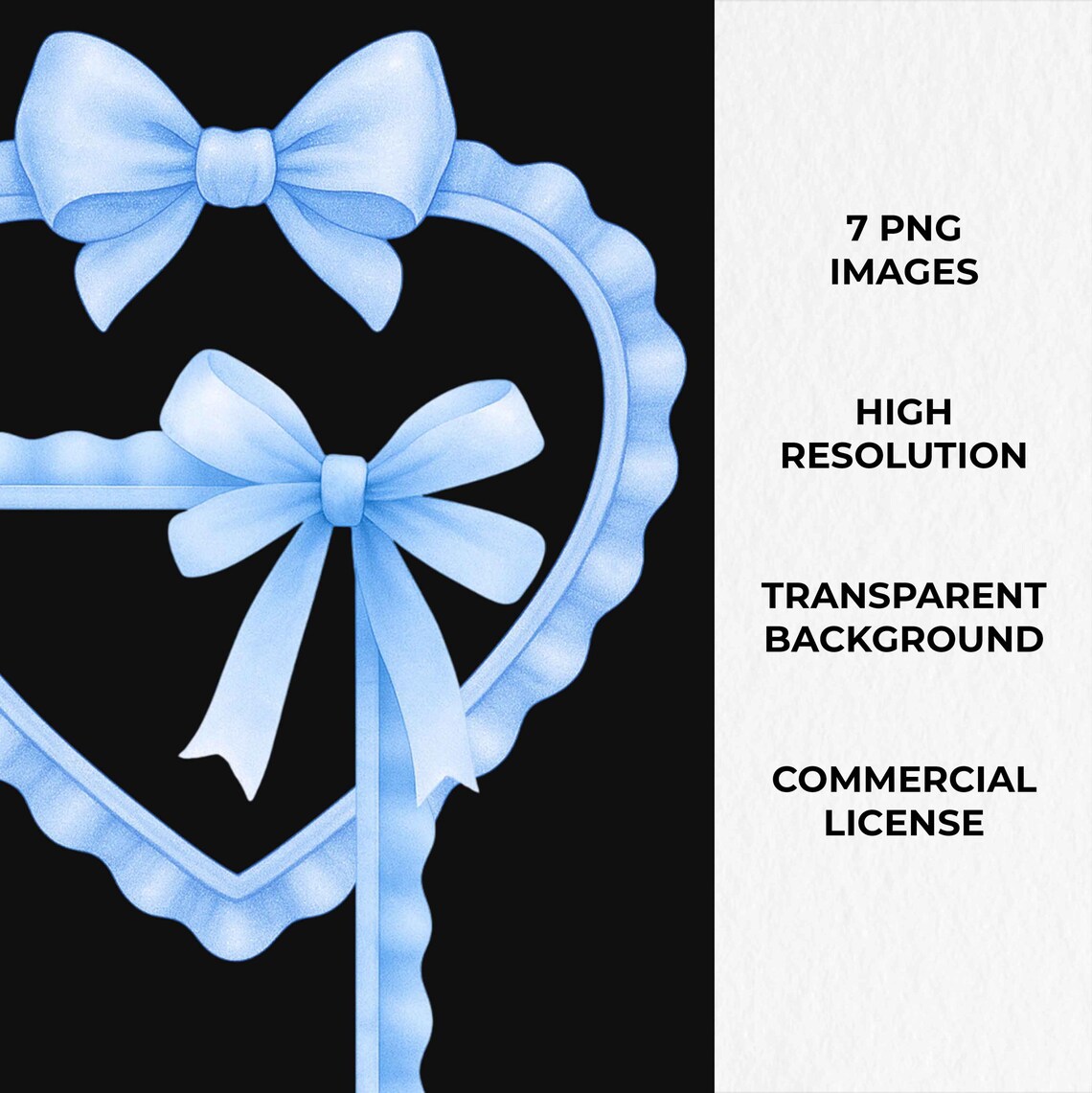 Watercolor Blue Coquette Ribbons Clipart, Ribbon Frames, Blue Bow ...