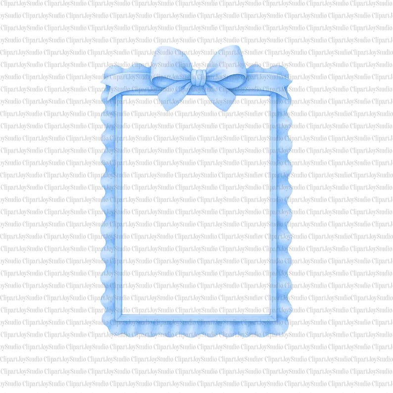 Watercolor Blue Coquette Ribbons Clipart, Ribbon Frames, Blue Bow ...
