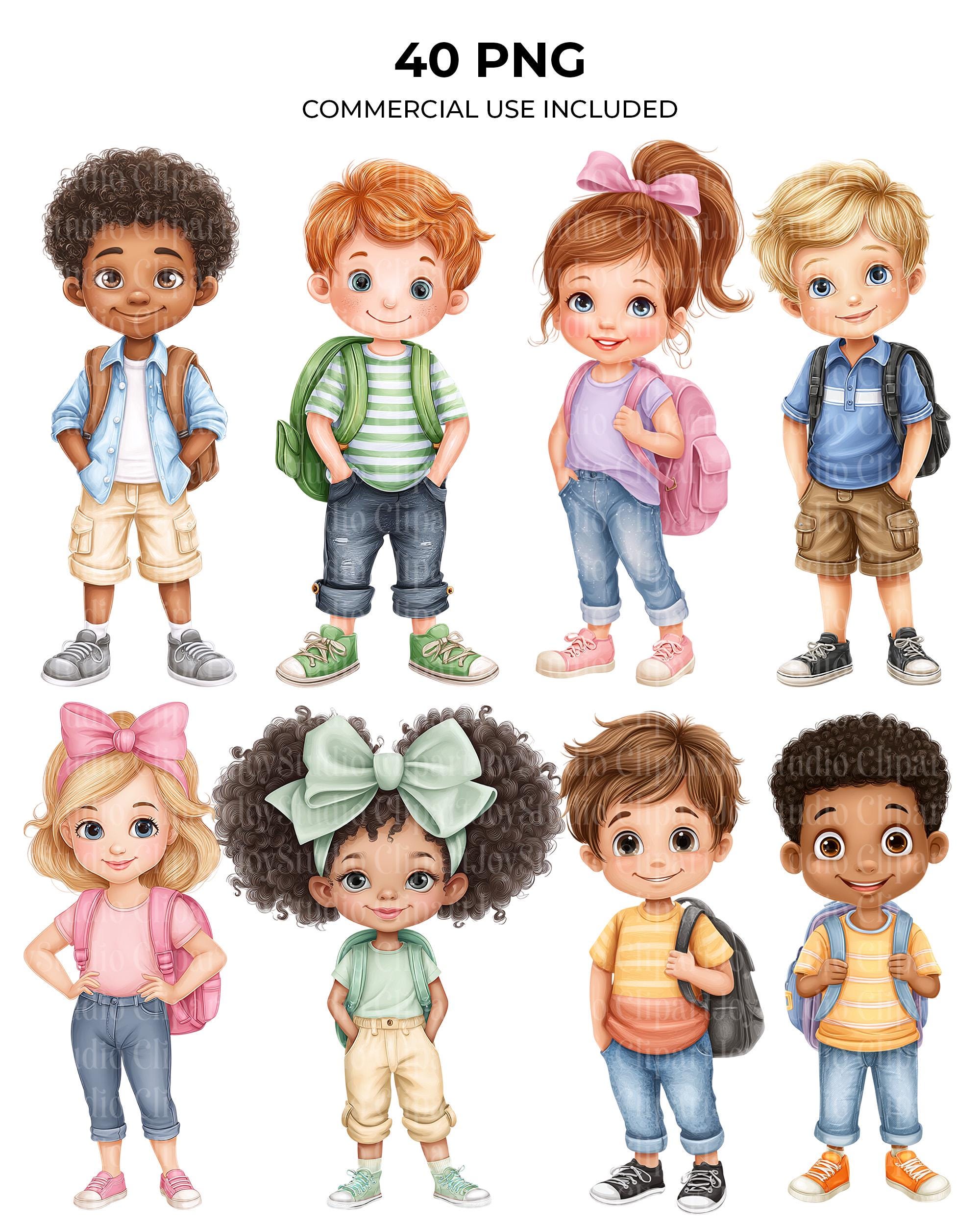 School Children Clipart Bundle | School Kids Graphic | Back to School ...