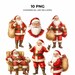 Santa Clipart Bundle, Printable Graphics, Xmas Clip Art, PNG Images ...