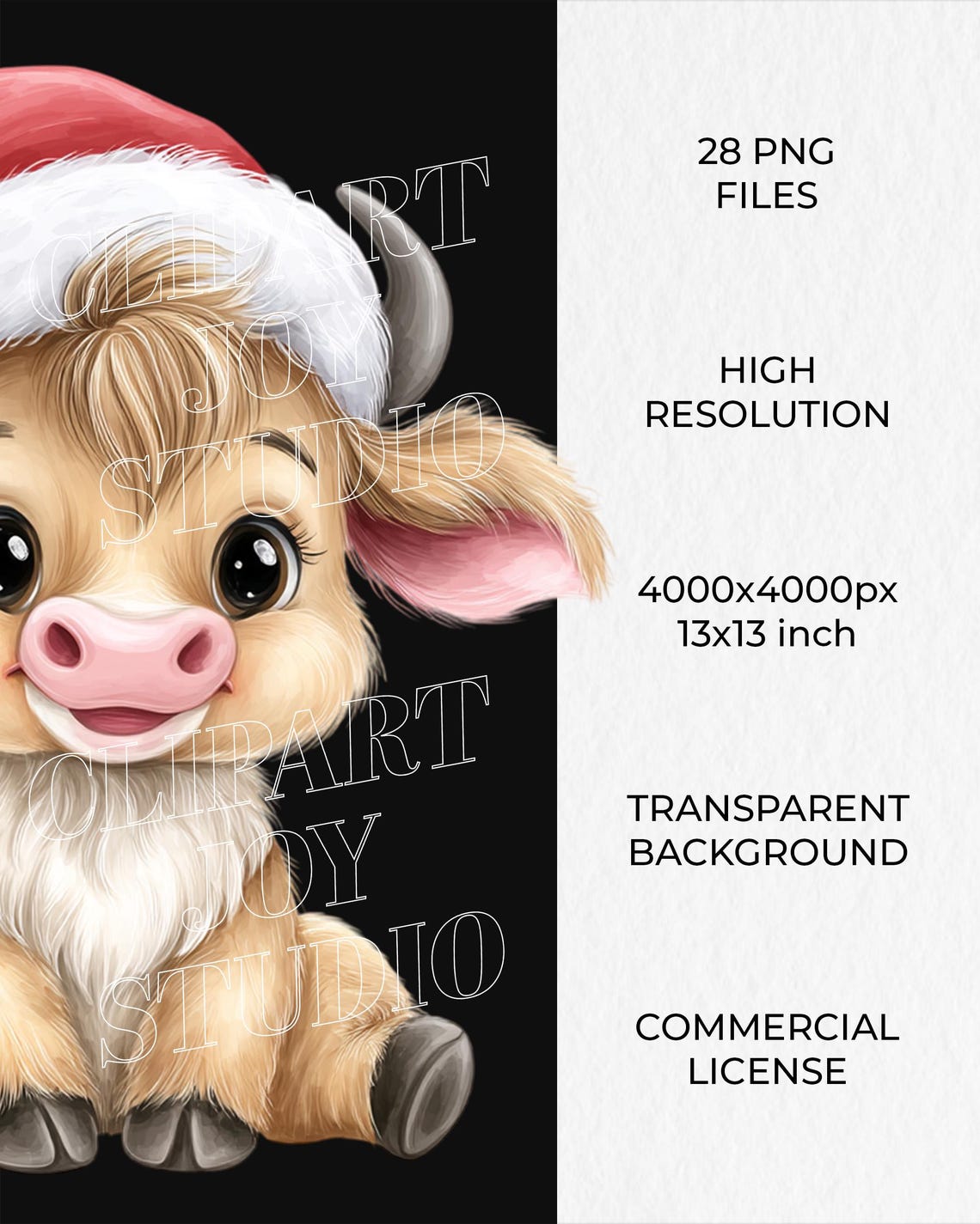 Watercolor Christmas Animals Clipart Bundle, Cartoon Animals Printable ...