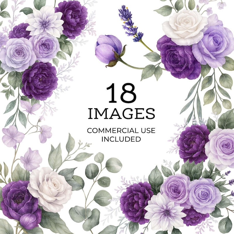 Purple Printable Flowers - Etsy