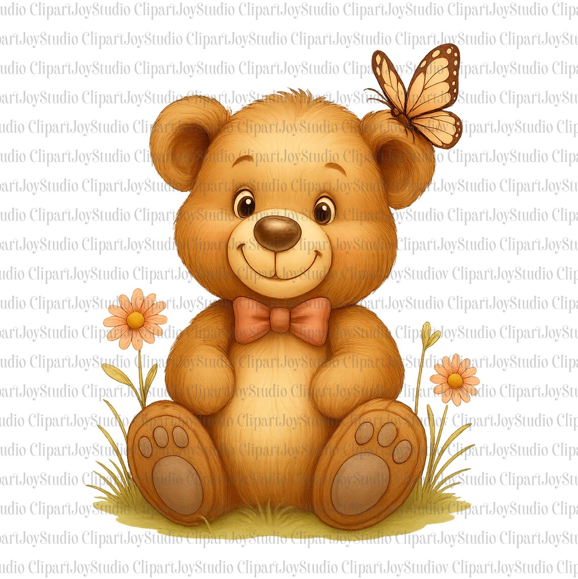 Nursery Teddy Bear Clipart, Nursery Teddy, Printable Watercolor Clipart ...
