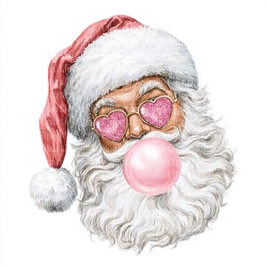 Pink Santa Clipart Bundle | Printable JPG Images (digital Download ...