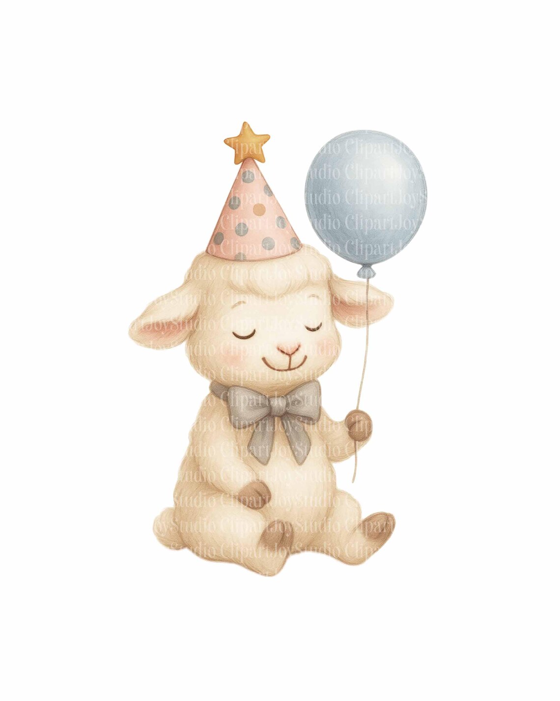 Cute Birthday Sheep Clipart Bundle, Baby Sheep PNG, Printable Junk ...