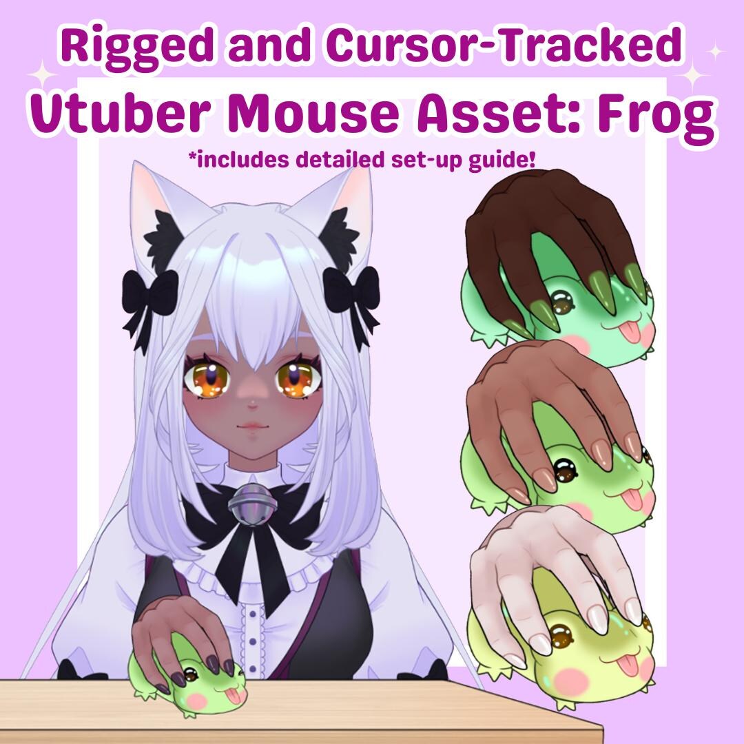 Vtuber Cursor-tracked Rigged Frog-shaped Mouse Asset | Customizable ...