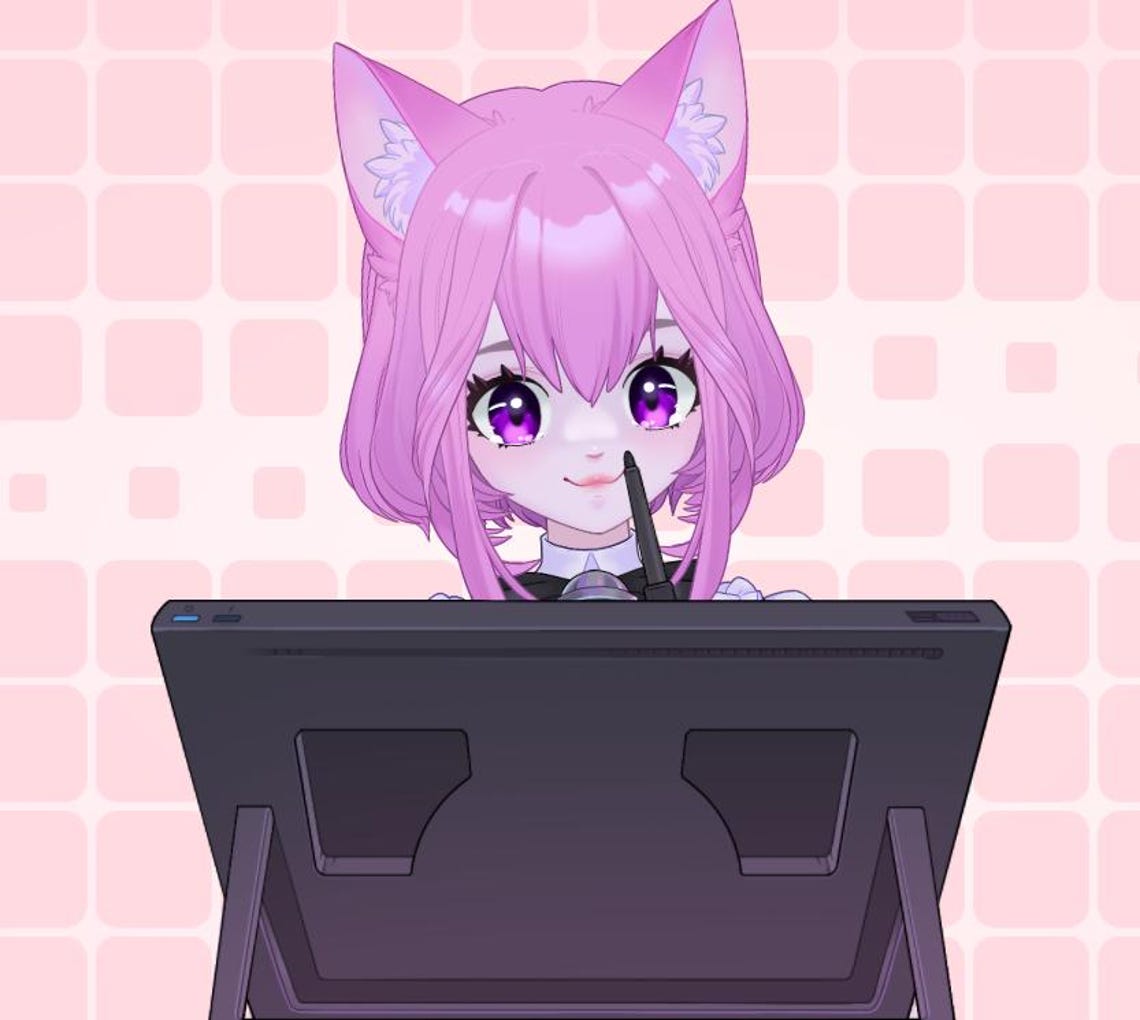 Customizable Vtuber Drawing Tablet Asset: Animated Arm and Pen (PDF Set ...