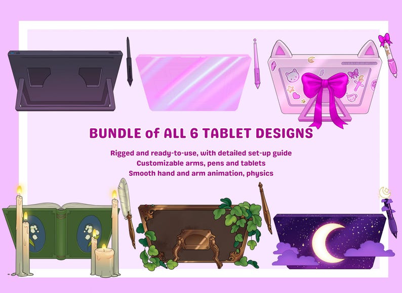 Rigged Drawing Tablet Vtuber Asset Bundle: Customizable Animated ...
