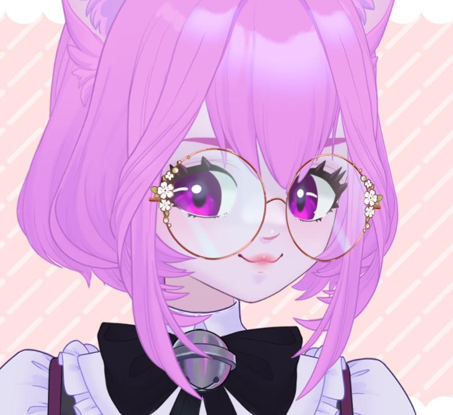 Rigged Vtuber Glasses Asset: Customizable Wireframe With Flowers (digital Download, Set-up Guide ...