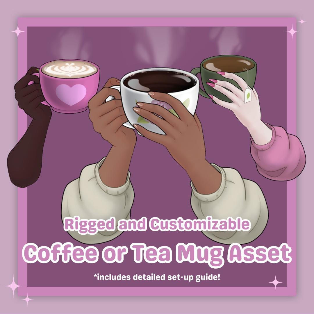 Customizable Vtuber Arm Asset: Coffee or Tea Mug, Animated Live2d ...