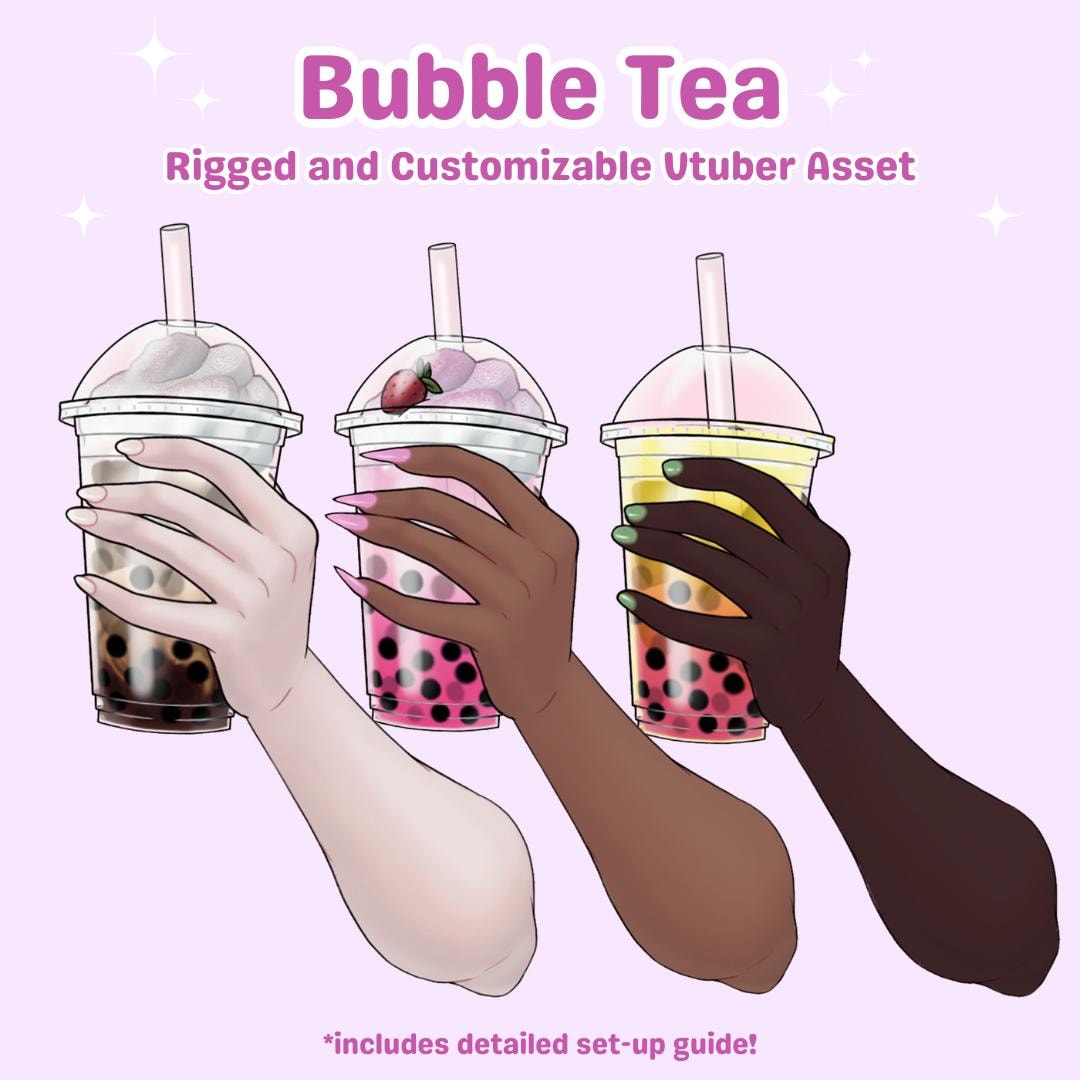Customizable Vtuber Arm Asset: Bubble Tea, Rigged Live2d (digital ...