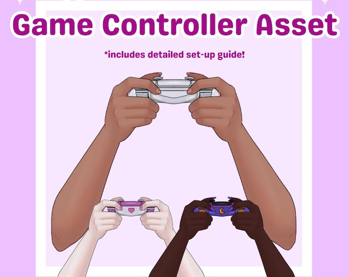 Gaming Controllers - Black - Pink - White - Vtuber | Twitch | Youtube ...