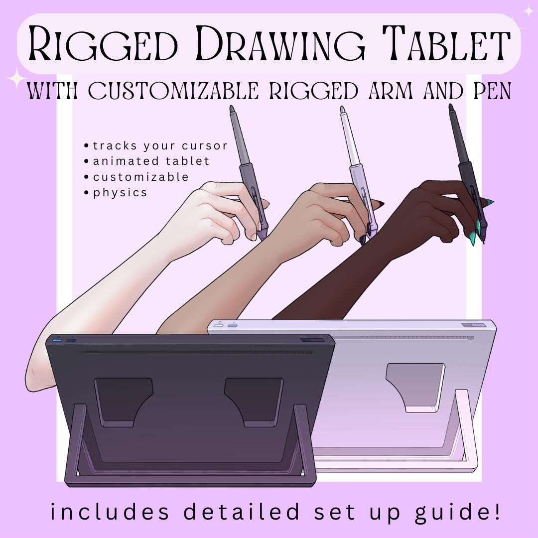 Vtuber Drawing Tablet Asset | Customizable Rigged Drawing Tablet With ...