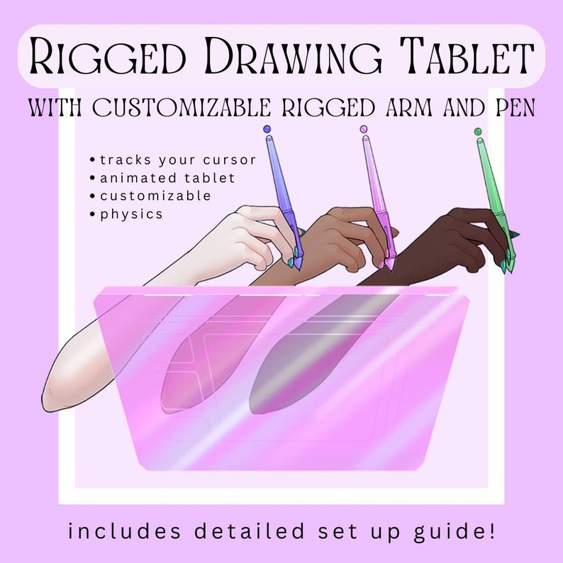 Vtuber Drawing Tablet Asset | Customizable Rigged Drawing Tablet With ...