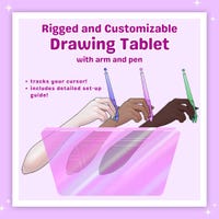 Animated Vtuber Drawing Tablet Asset: Customizable Rigged Arm and Pen ...