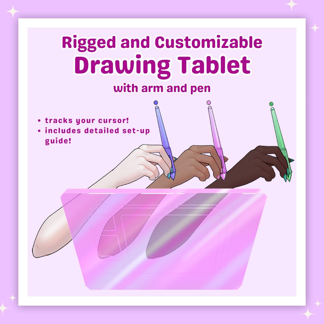 Animated Vtuber Drawing Tablet Asset: Customizable Rigged Arm and Pen ...