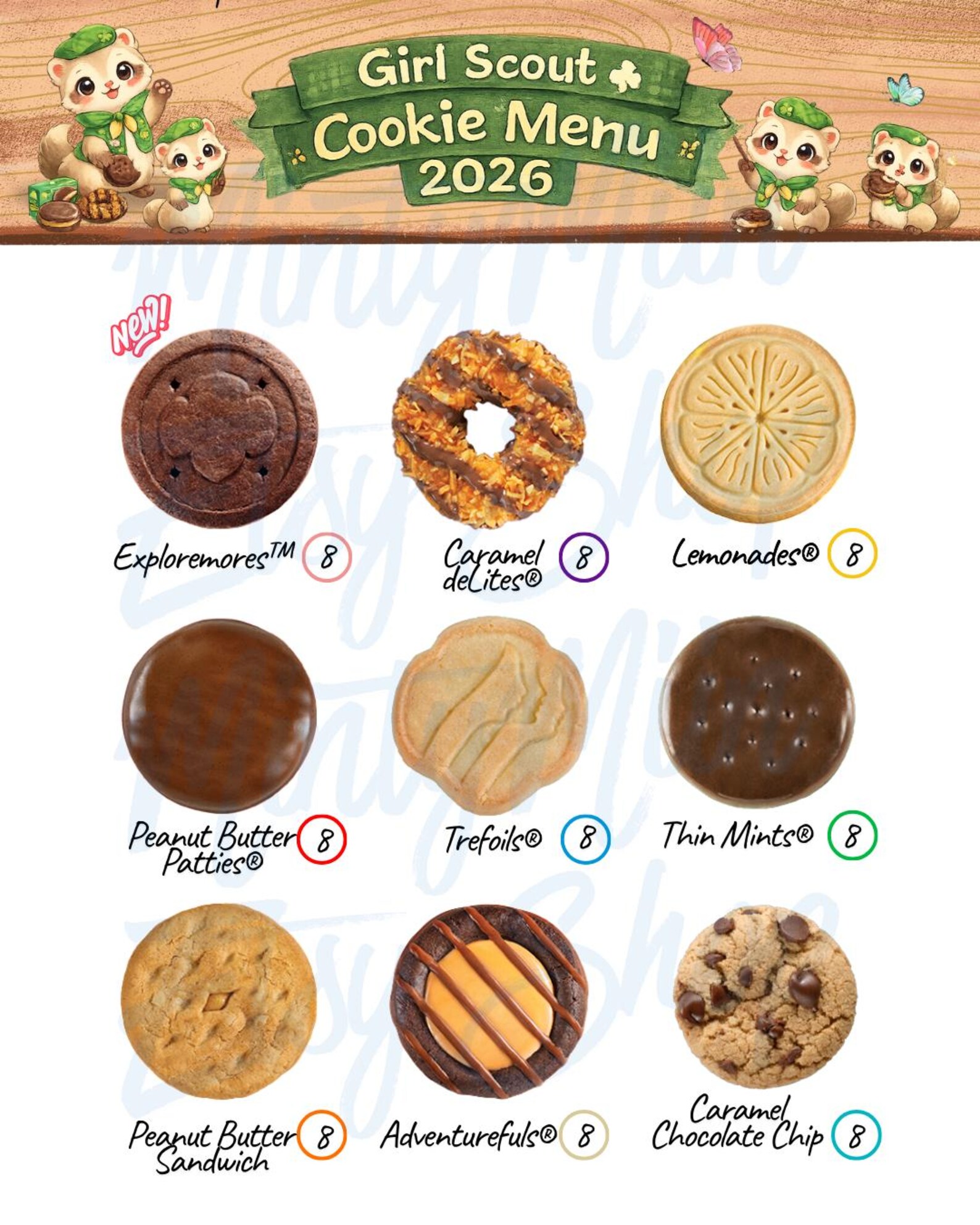 2026 ABC Cookie Menu | 3 Different Price | Blank Price - Etsy Canada