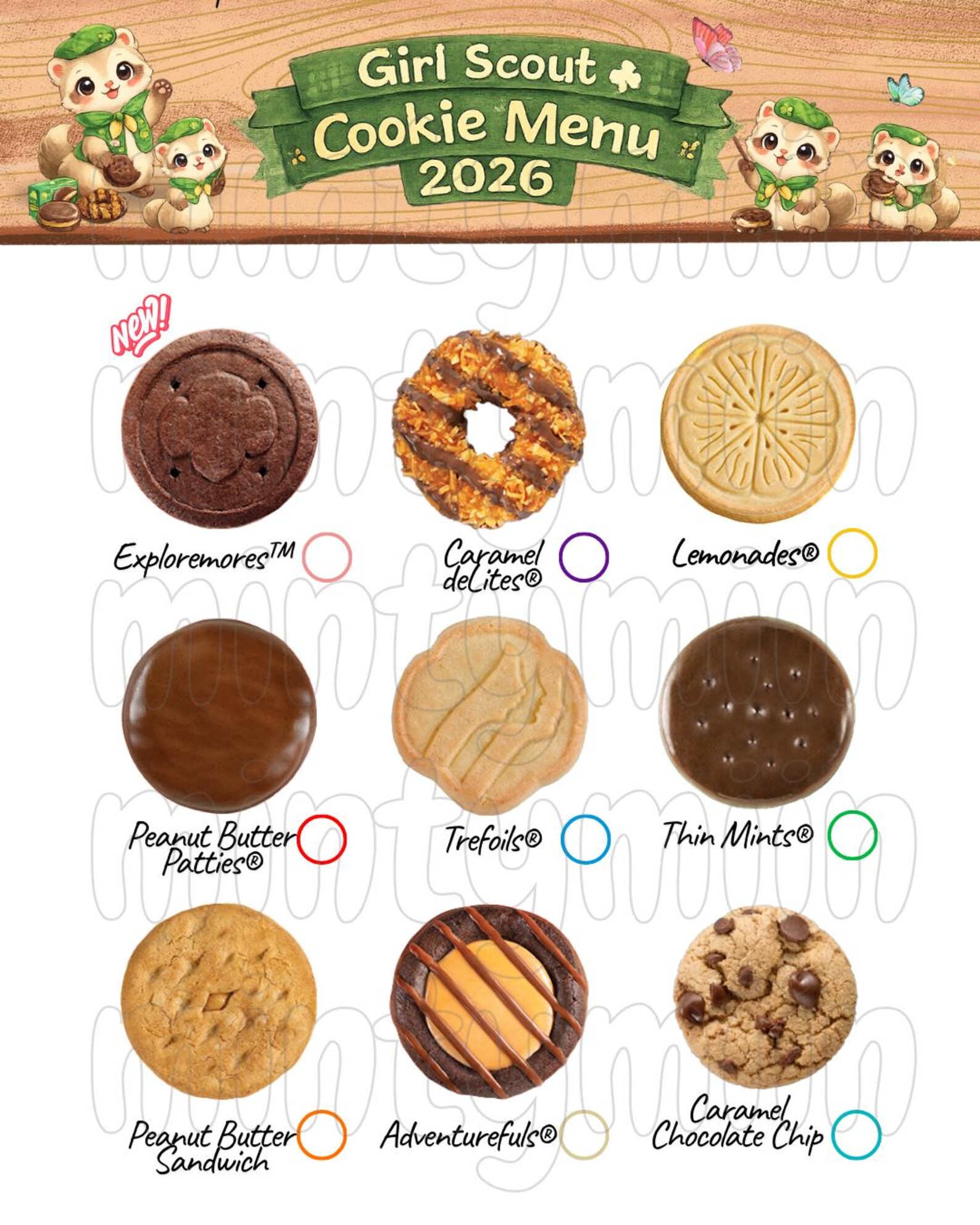 2026 Girl Scout Cookie Menu - Etsy Australia