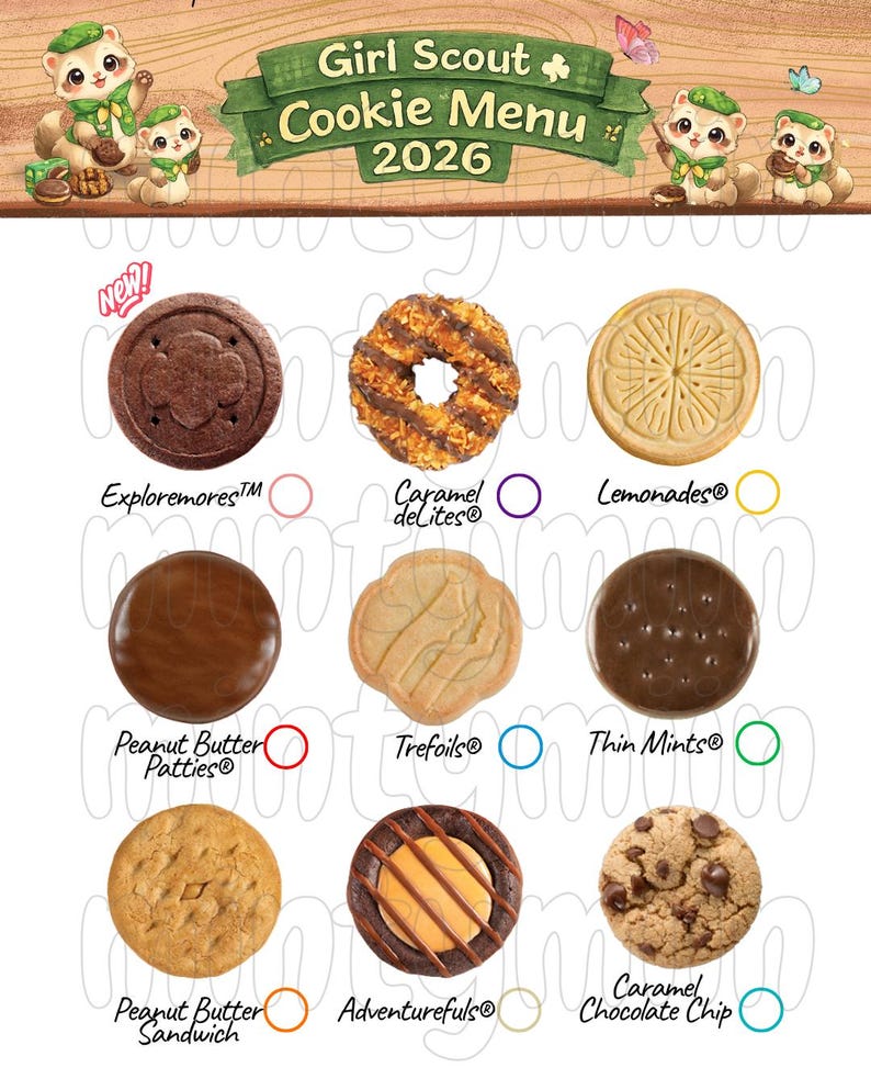 2026 Girl Scout Cookie Menu - Etsy Australia