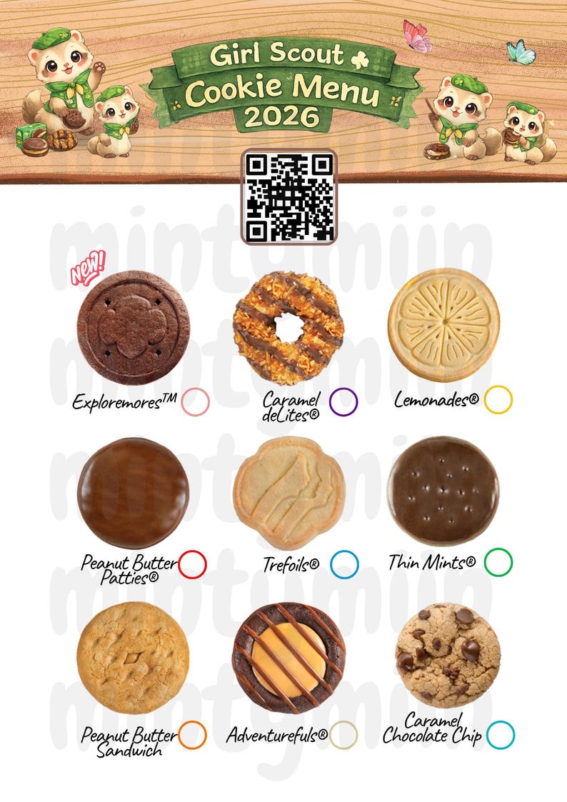 2026 Girl Scout Cookie Menu | Editable Canva PDF Template - Etsy UK