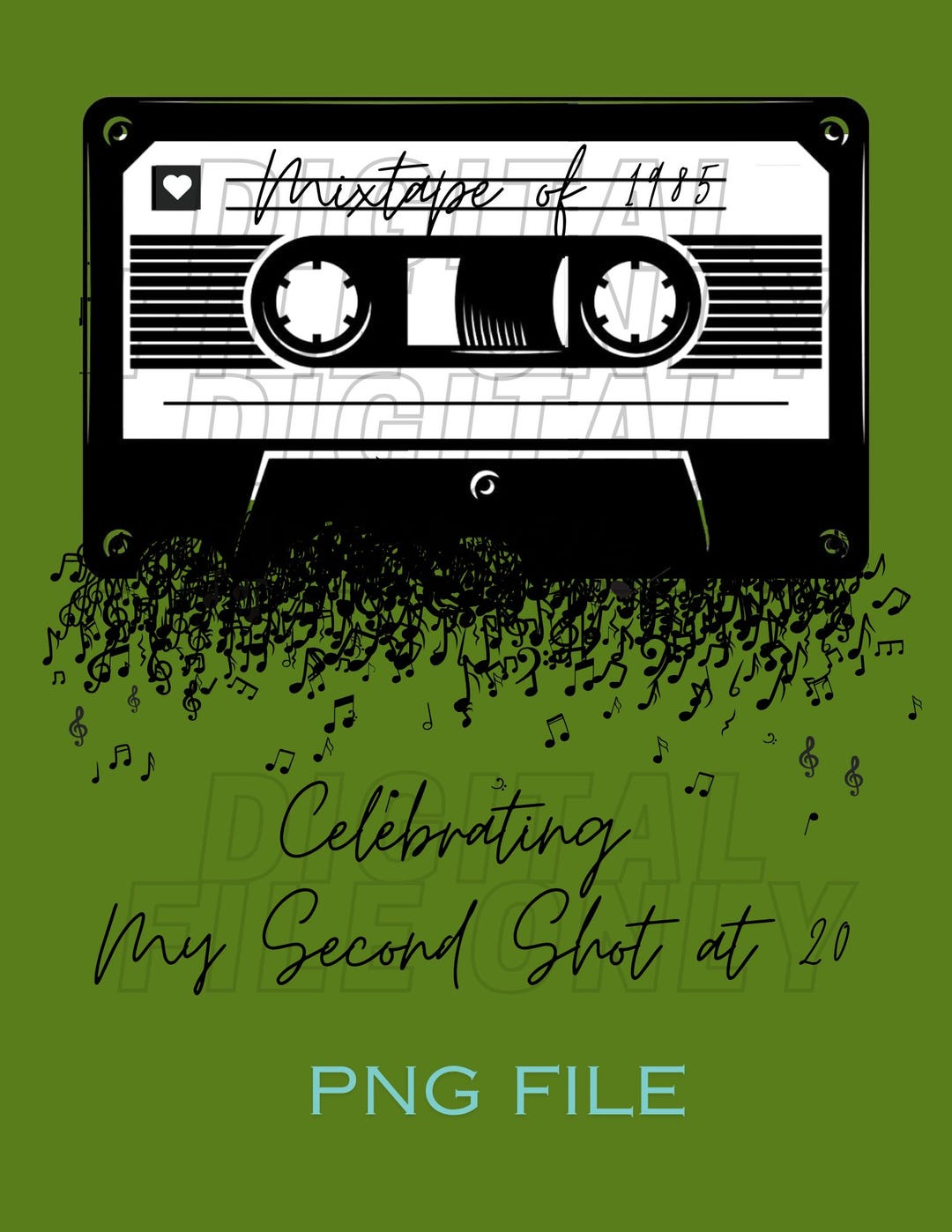 1985 Mixtape Birthday PNG File - Etsy