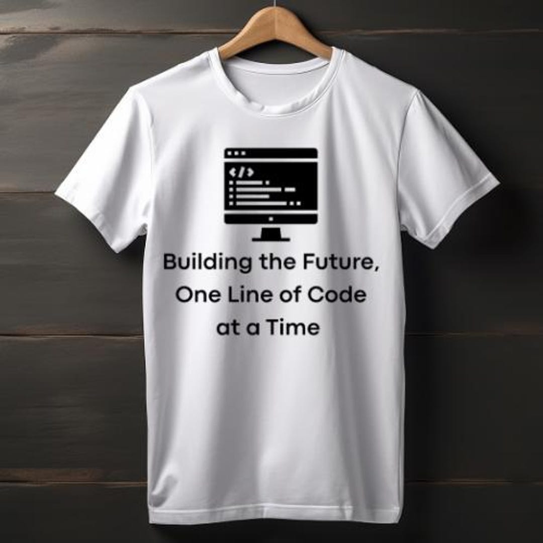 Programmer T-shirt - Building the Future One Line of Code at a Time - Funny Coding Shirt ...