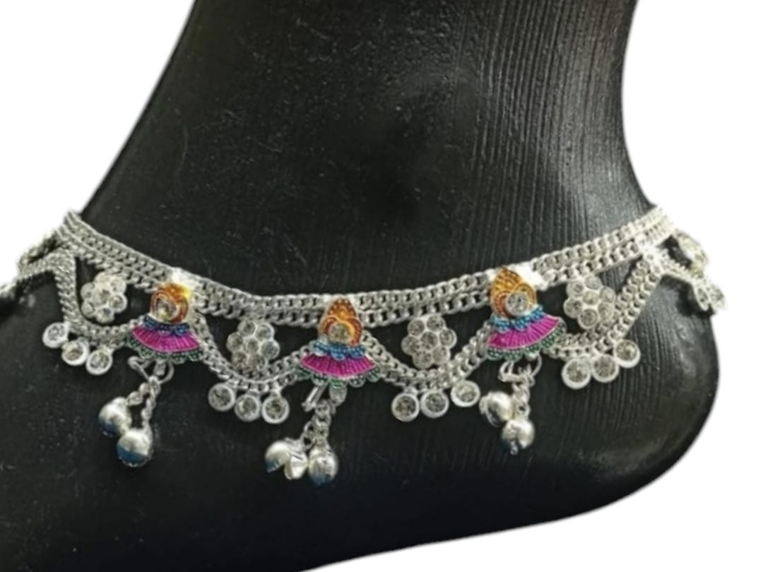Payal Silver Bells, Belly Dance Anklets & Dainty Chains, Hand Made ...