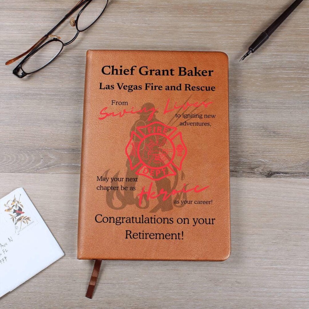 Leather Fireman Journal | Fire Dept Retirement Journal | Firefighter ...