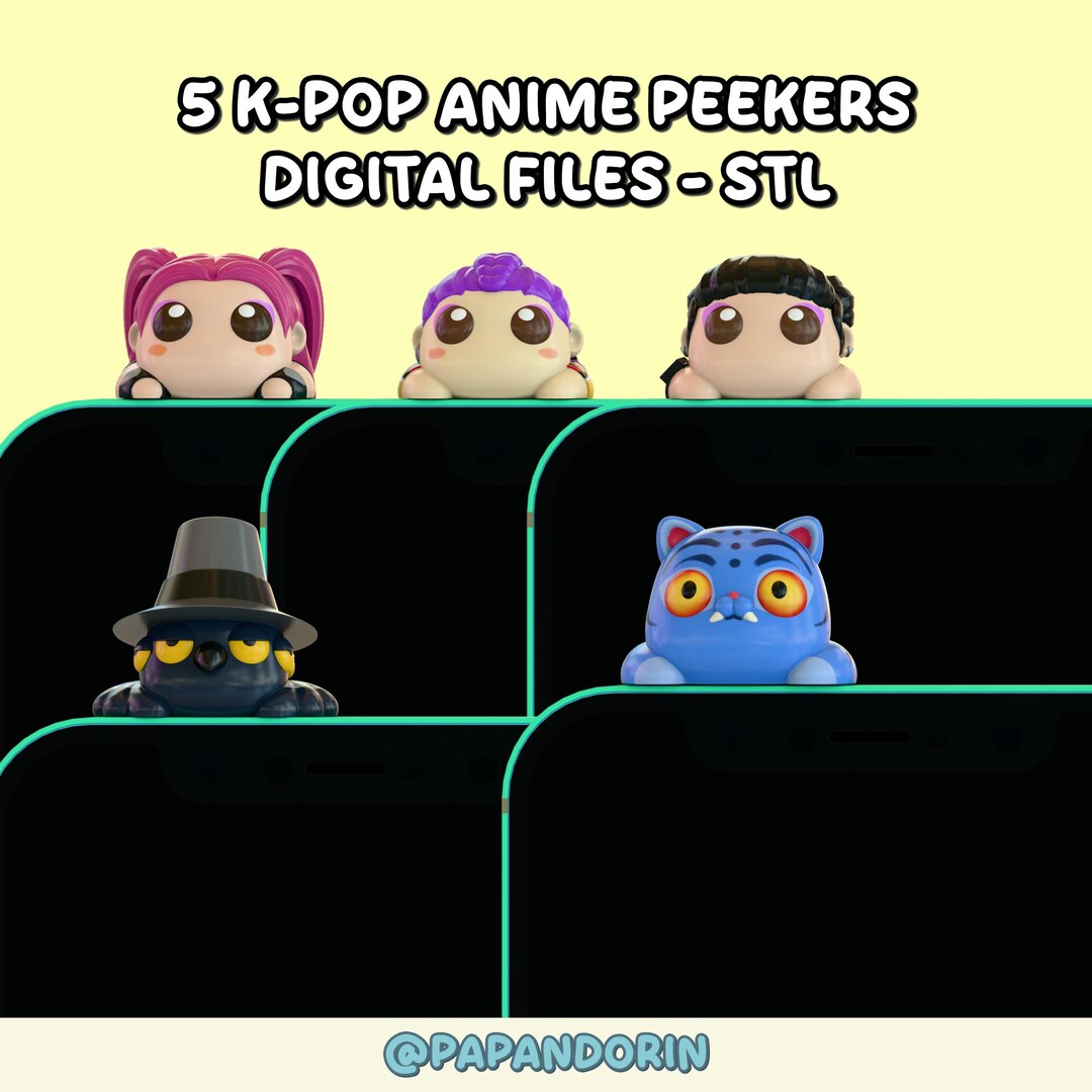 5 KPOP Anime Hipper / Peeker Charms Bundle - DIGITAL 3D FILES - Etsy