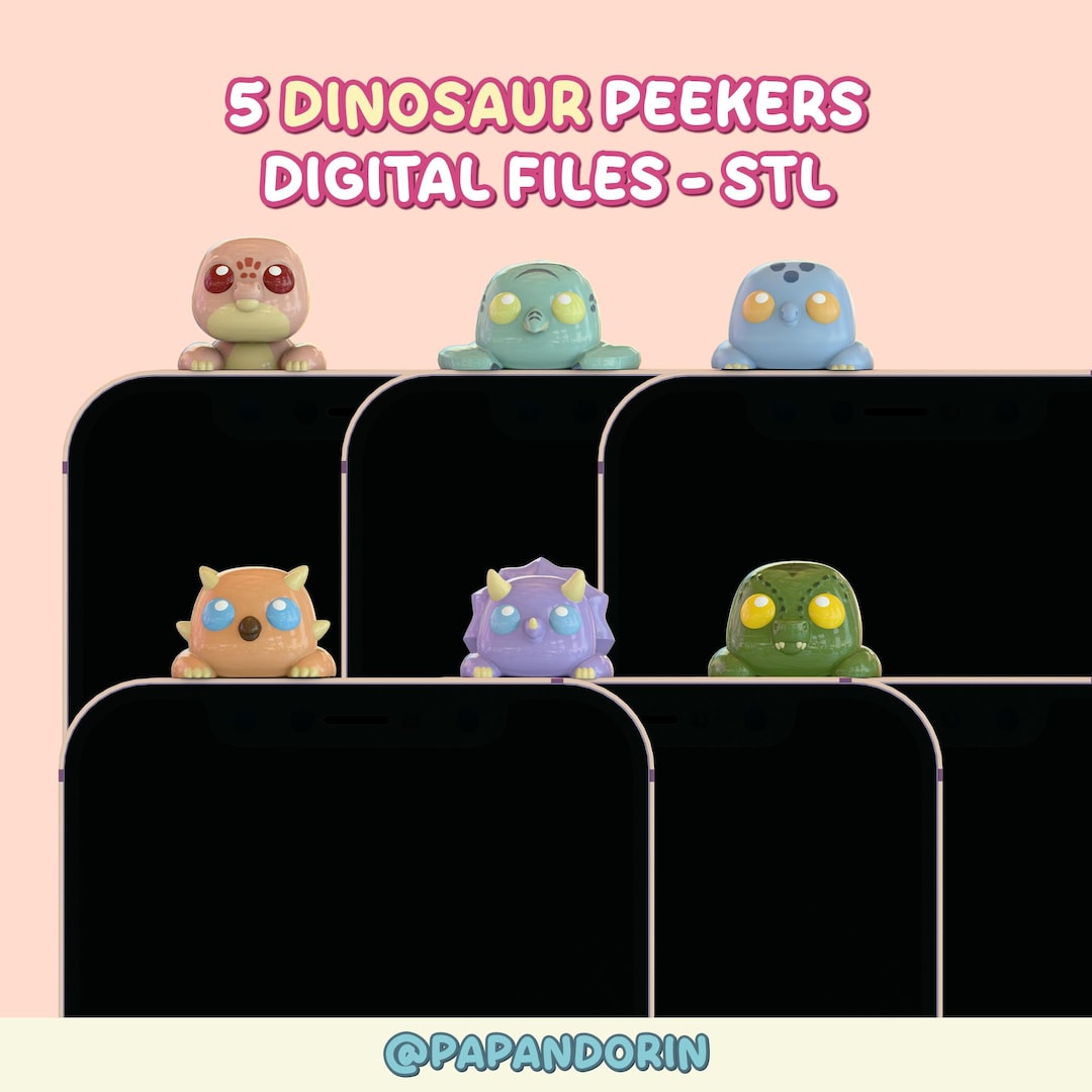6 Dinosaur Hipper / Peeker Charms Bundle - DIGITAL 3D FILES - Etsy